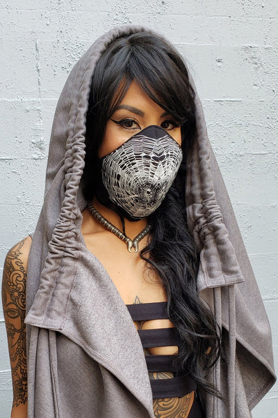 Five and Diamond Winter Velcro Dust Mask - Spider Web (Reversible to b ...